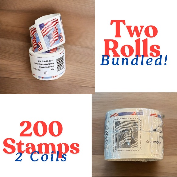 USPS | Office | Two New Authentic Forever Stamps 222 Us Flag Postage 00 ...